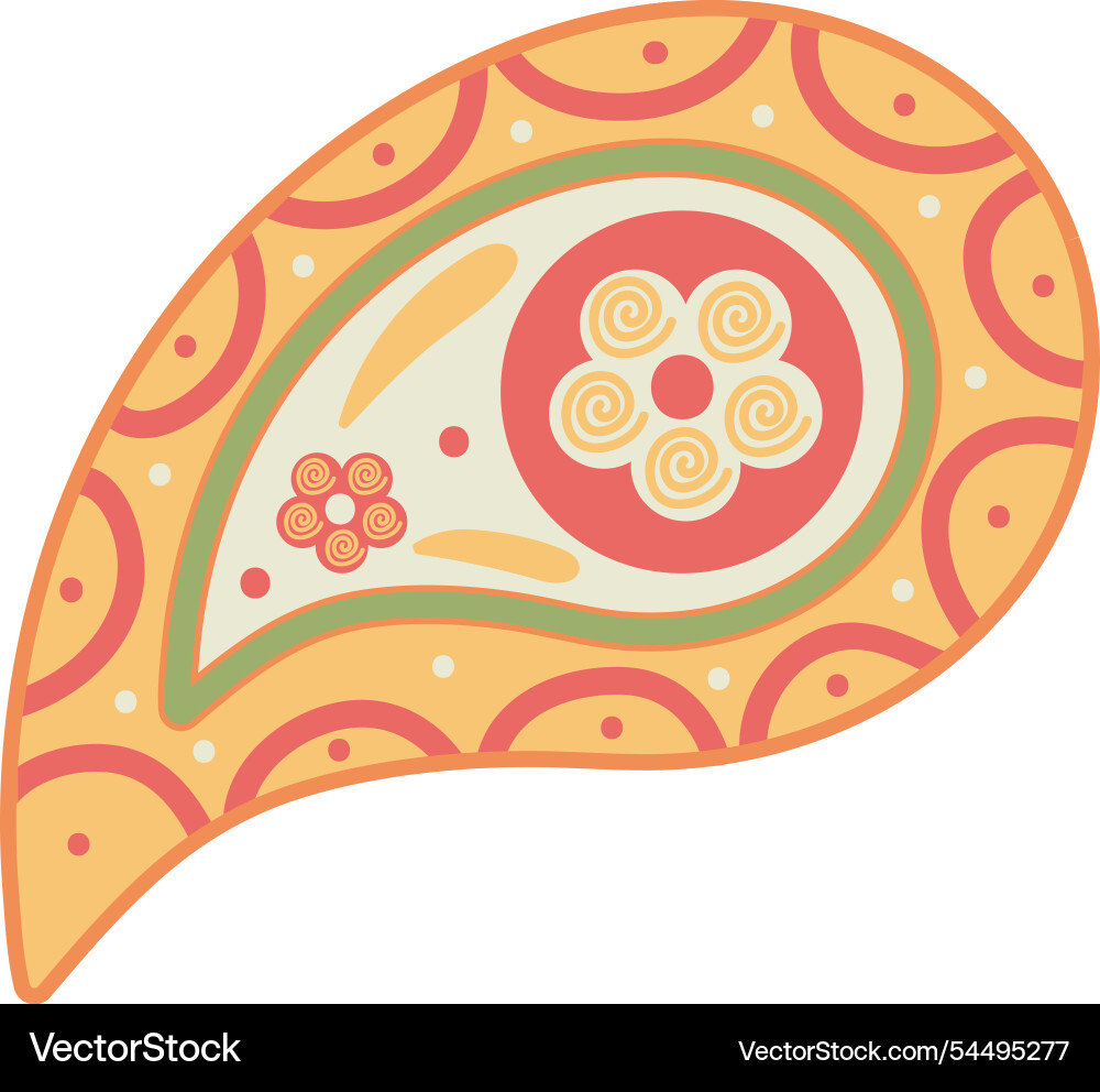 Floral paisley hindu design Royalty Free Vector Image
