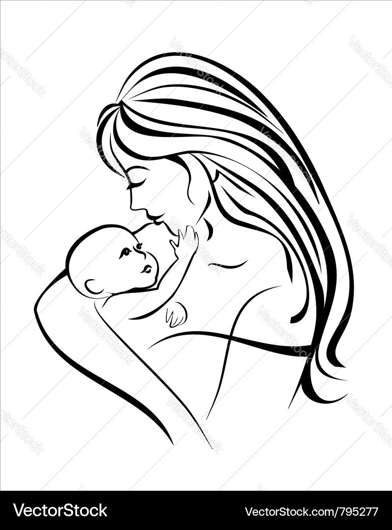 Mama and baby Royalty Free Vector Image - VectorStock