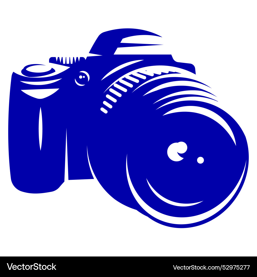 Monochrome template with digital camera Royalty Free Vector