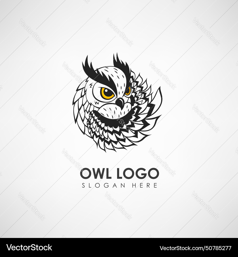 Owl concept logo template label for company Vector Image