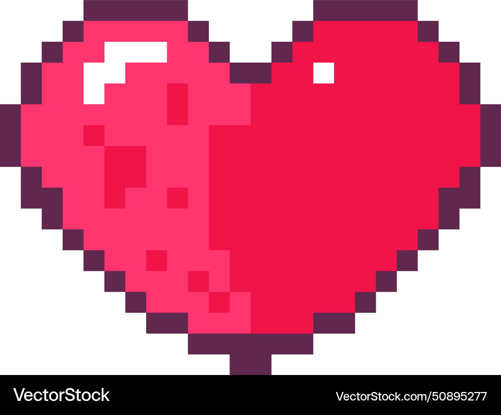 Pixelated heart for game interface play life Vector Image