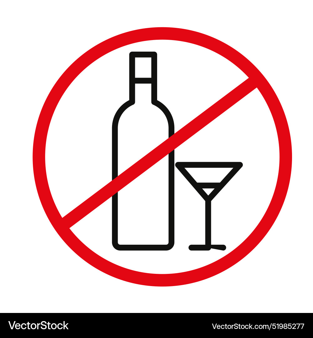 Prohibited alcohol consumption notice designating Vector Image