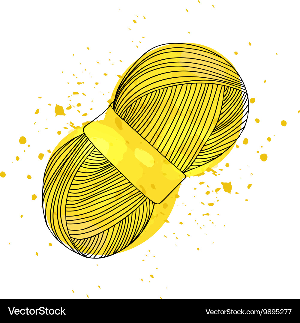 Yellow Yarn Ball Royalty Free Vector Image - VectorStock