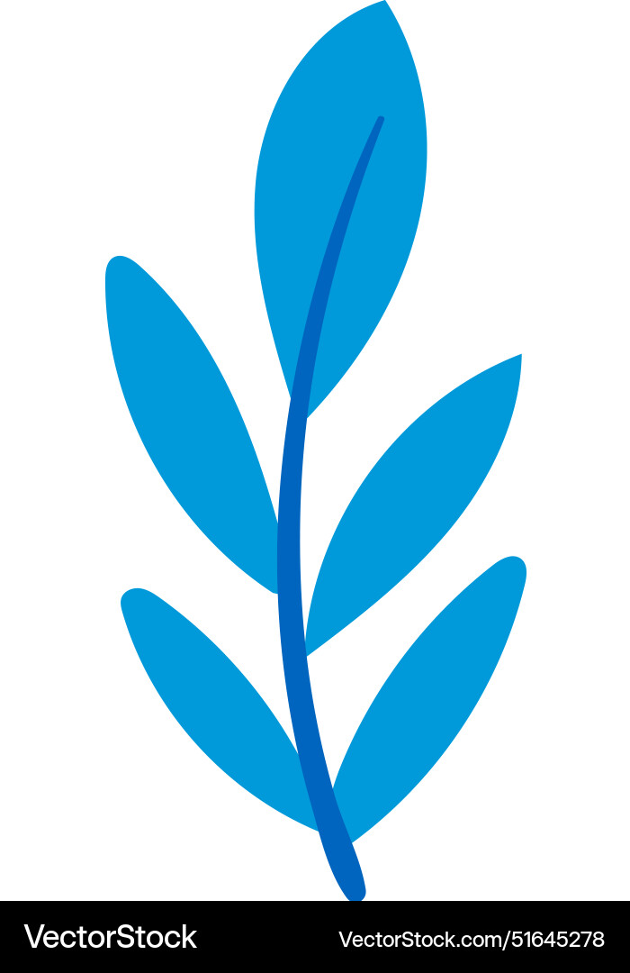 Abstract blue leaf pattern isolated white Vector Image