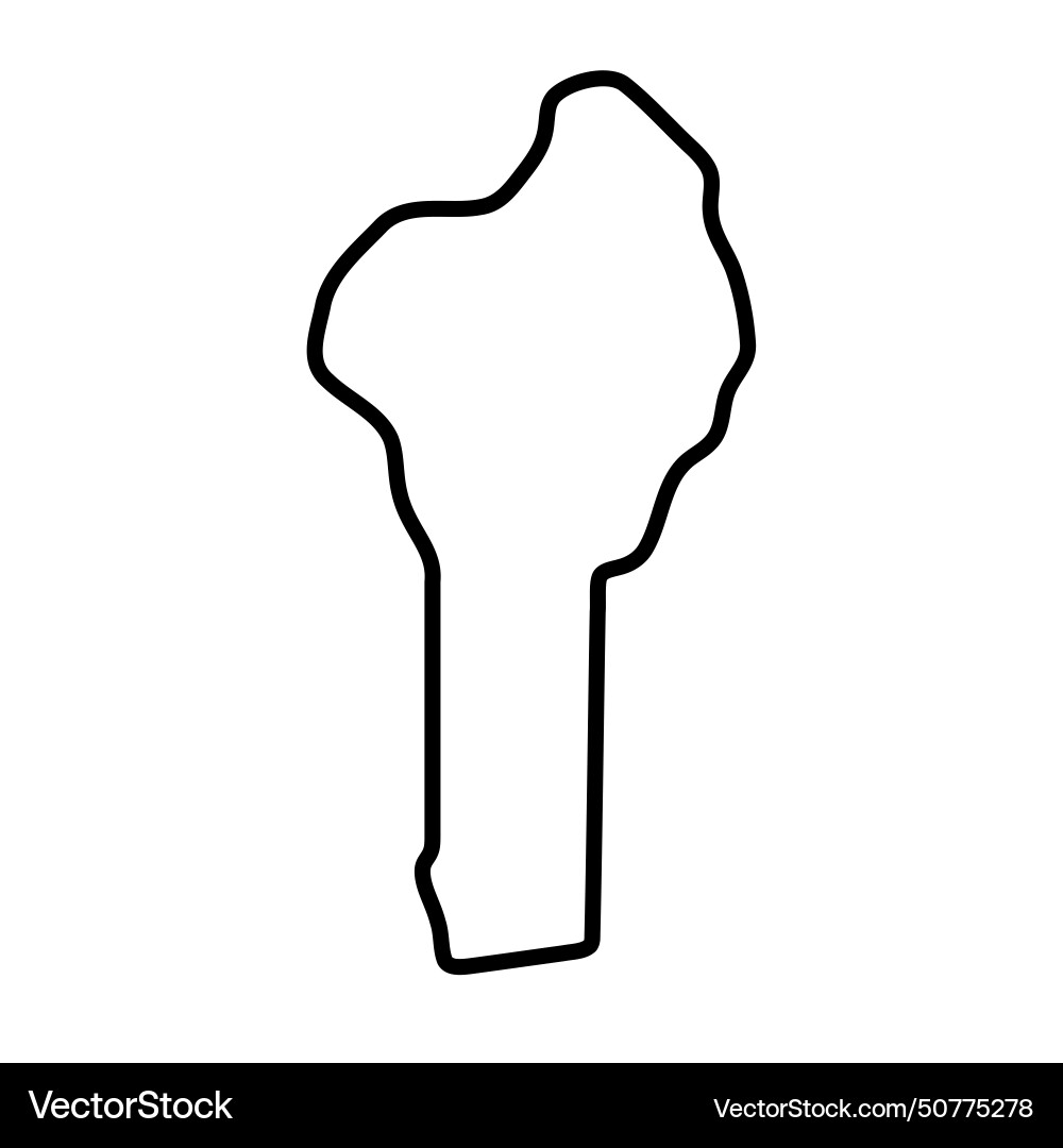 Benin Simplified Outline Map Royalty Free Vector Vectorstock