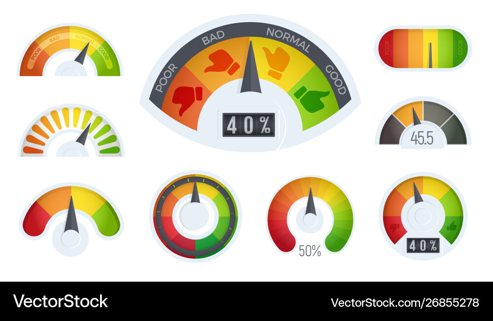 Business meter logos template cartoon realistic Vector Image