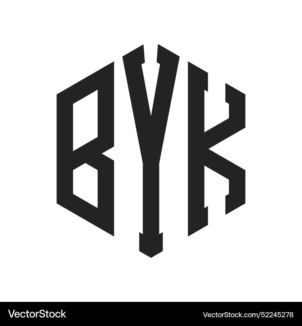 Byk logo design initial letter monogram Royalty Free Vector