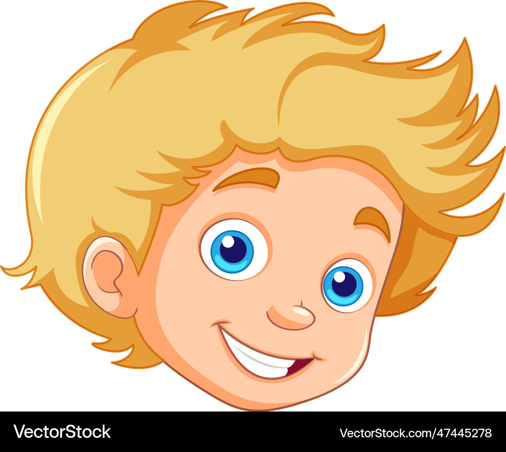Caucasian with blue eyes head cartoon Royalty Free Vector