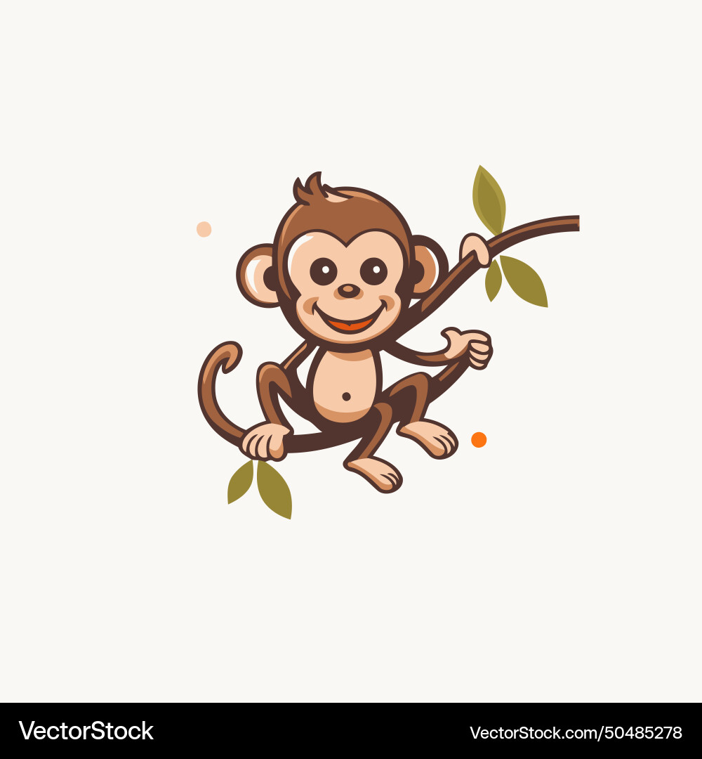 Cute monkey cartoon little Royalty Free Vector Image