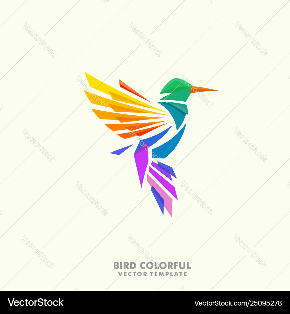 Humming bird concept design template Royalty Free Vector
