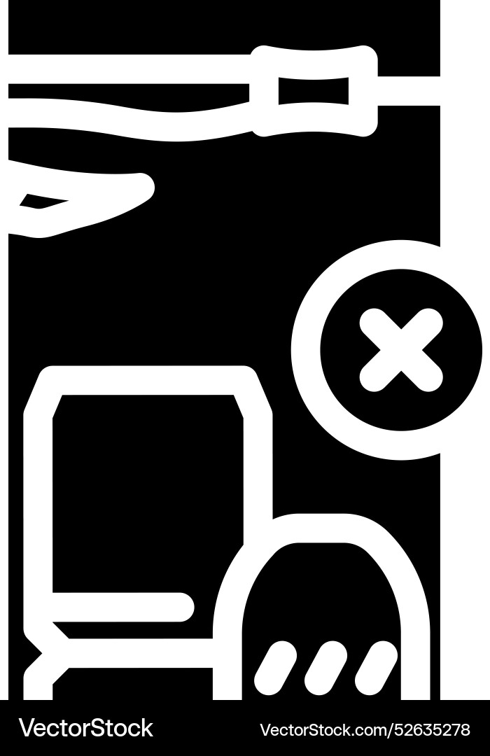 Inadmissible evidence crime glyph icon Royalty Free Vector