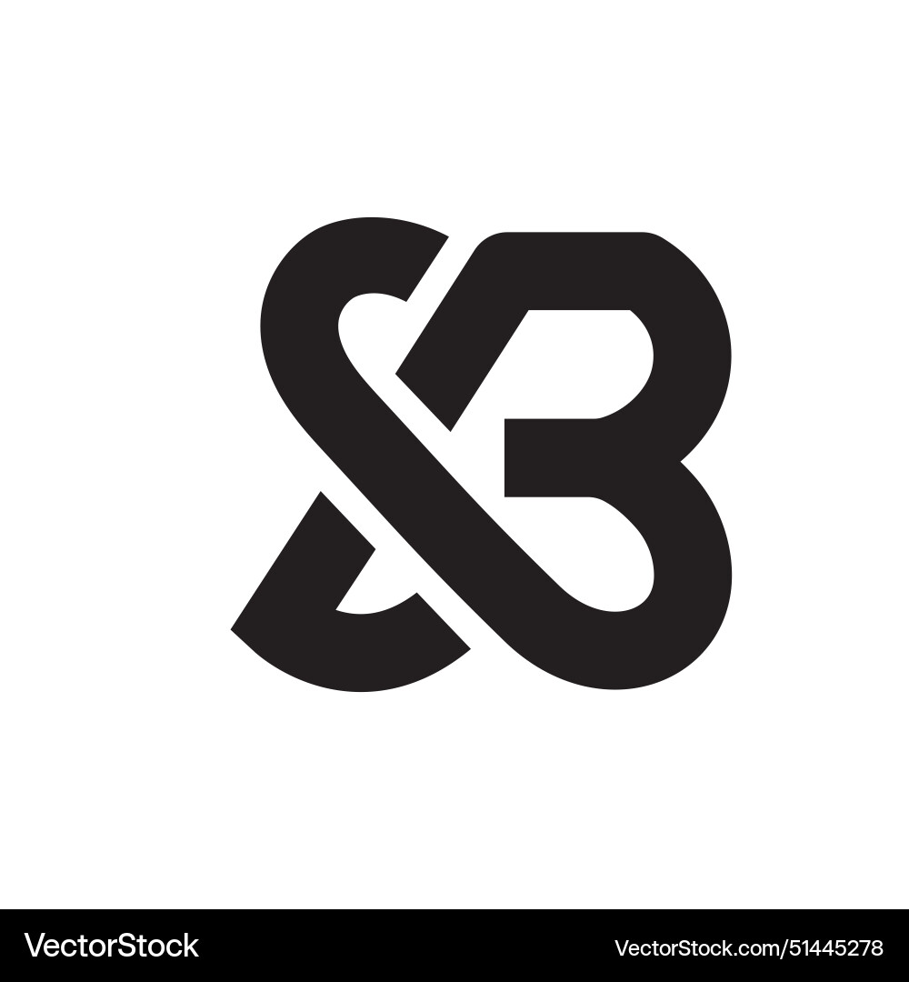 Initial letter sb monogram with black color Vector Image