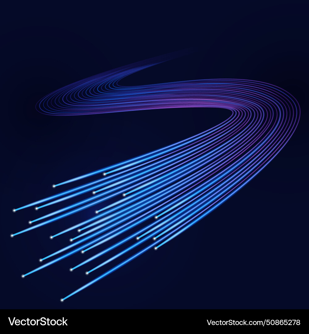 Optical fiber with digital information flow Vector Image
