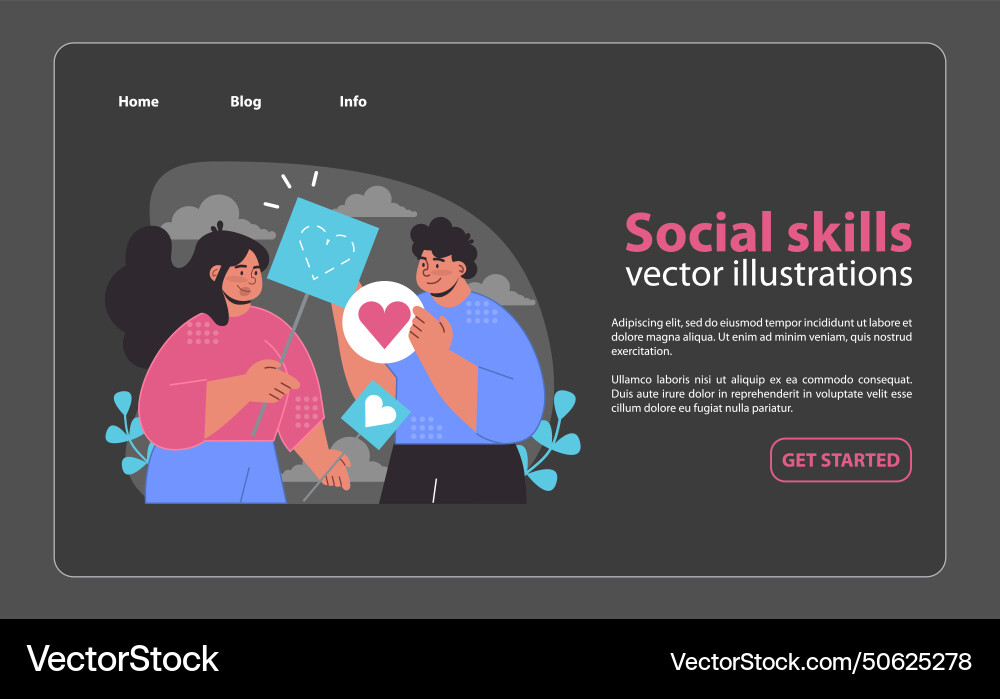 Social skills enhancement set Royalty Free Vector Image
