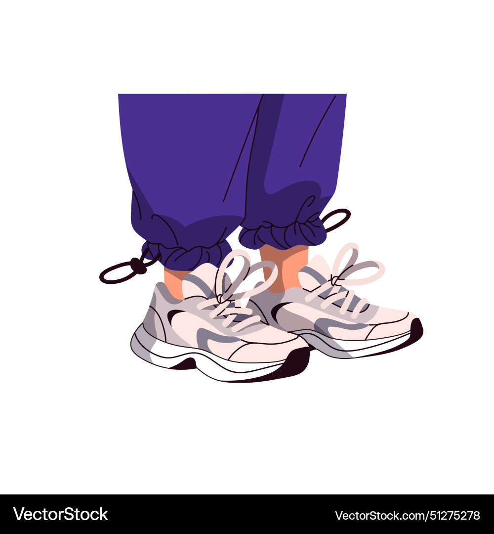 Stylish trainers sneakers with chunky sole Vector Image