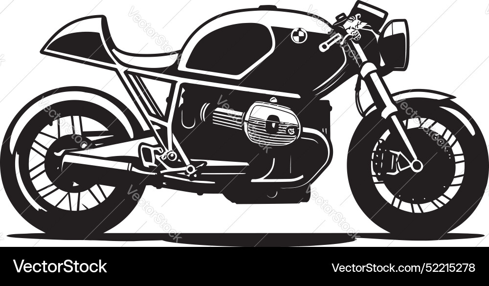 Timeless power black cafe racer emblematic Vector Image
