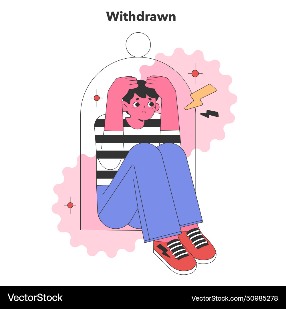 Withdrawn concept flat Royalty Free Vector Image