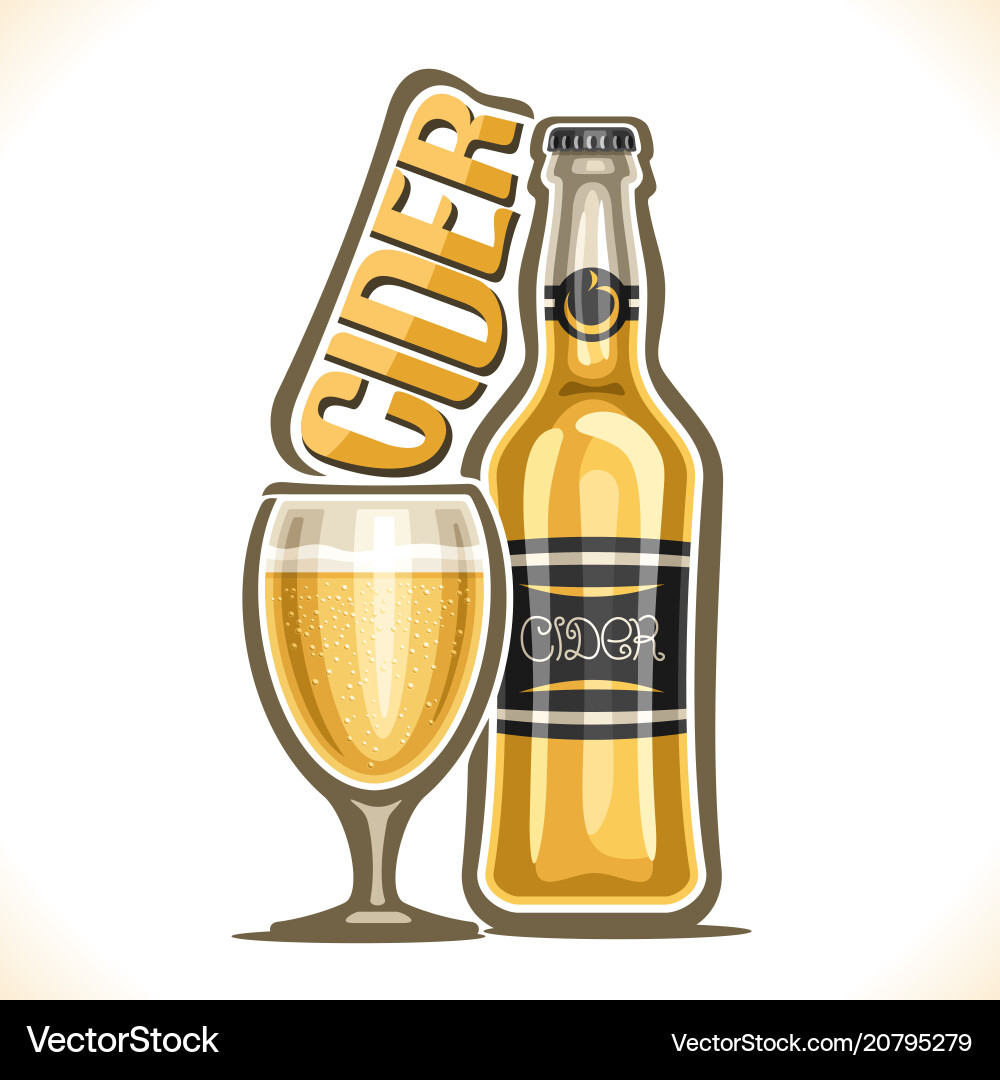 Alcohol drink hard cider Royalty Free Vector Image