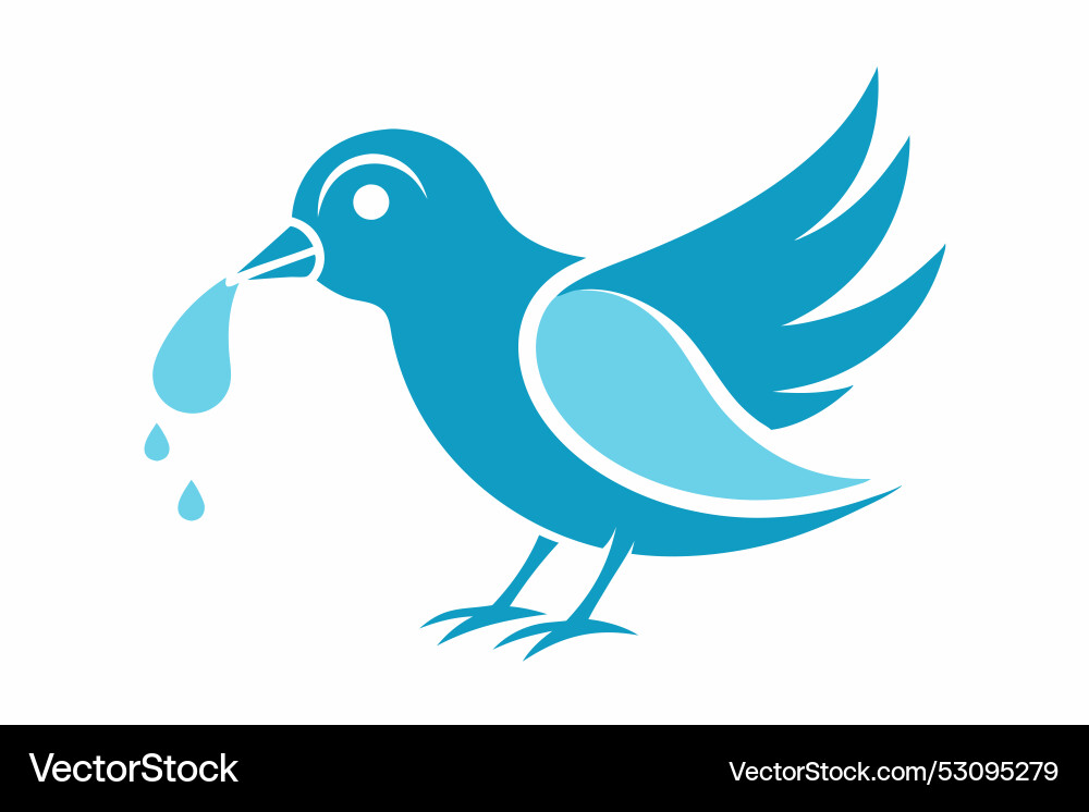 Bird drinking water c Royalty Free Vector Image