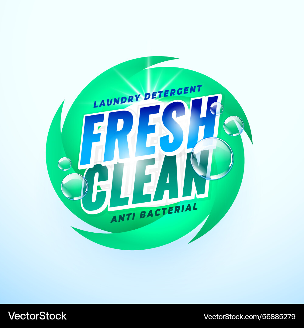Detergent powder or liquid cleaner label Vector Image