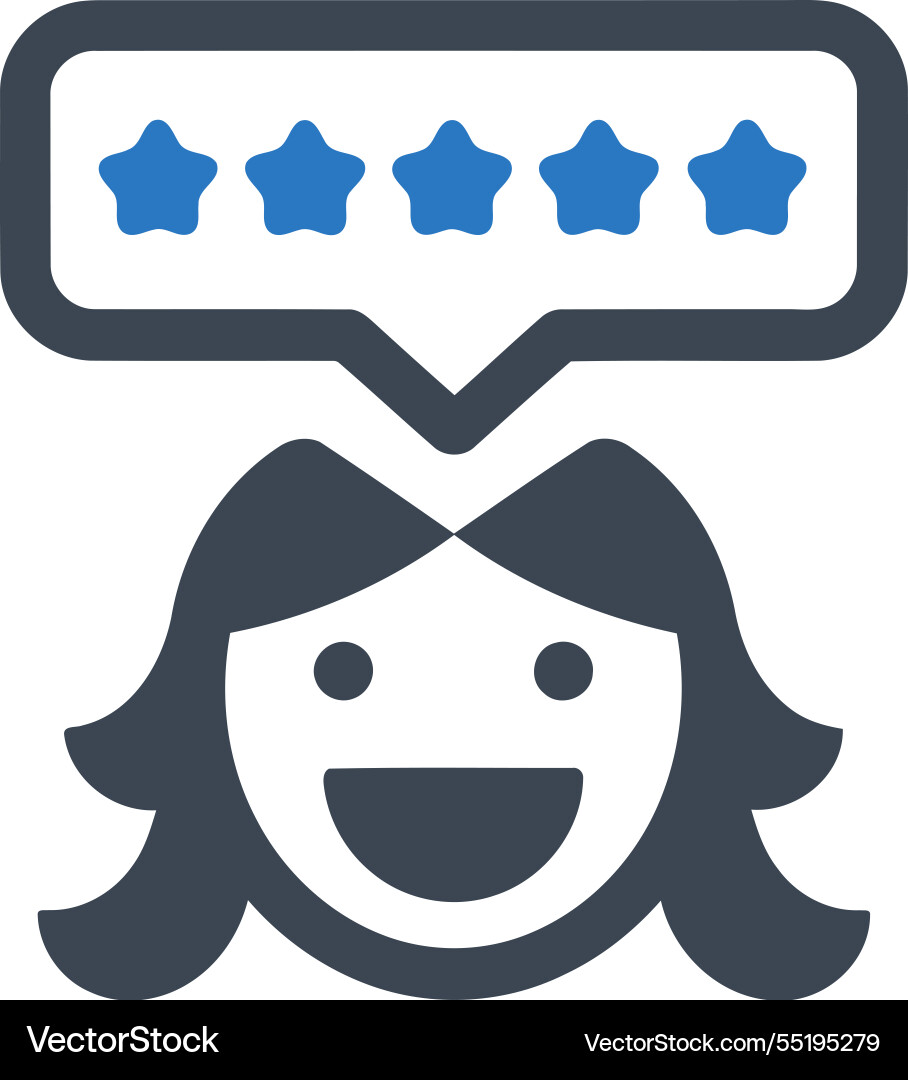 Happy review feedback icon Royalty Free Vector Image