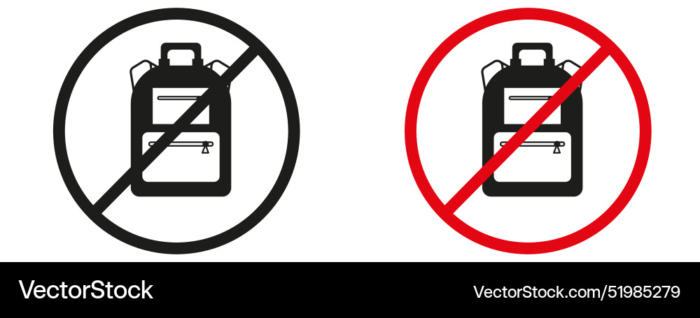 No backpack zone sign ensure security Royalty Free Vector