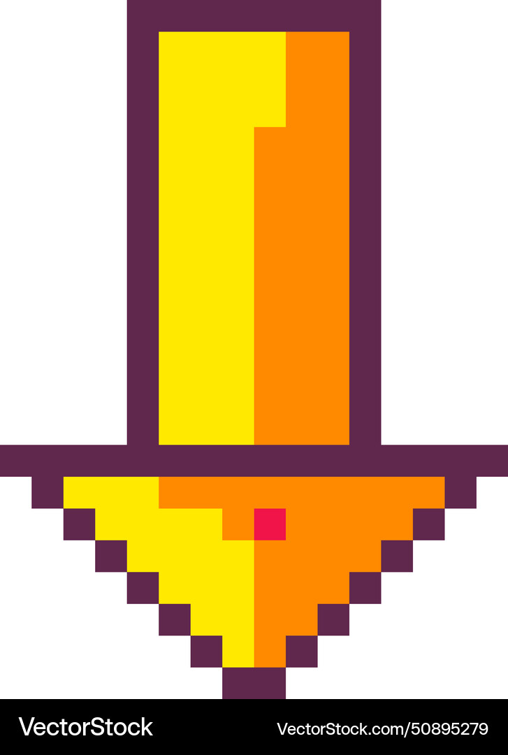 Pixelated arrow showing down direction navigation Vector Image