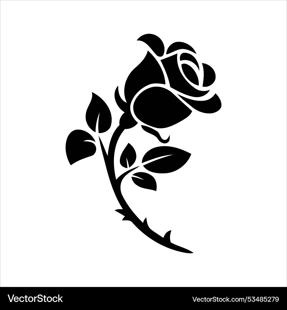 Rose logo silhouette Royalty Free Vector Image