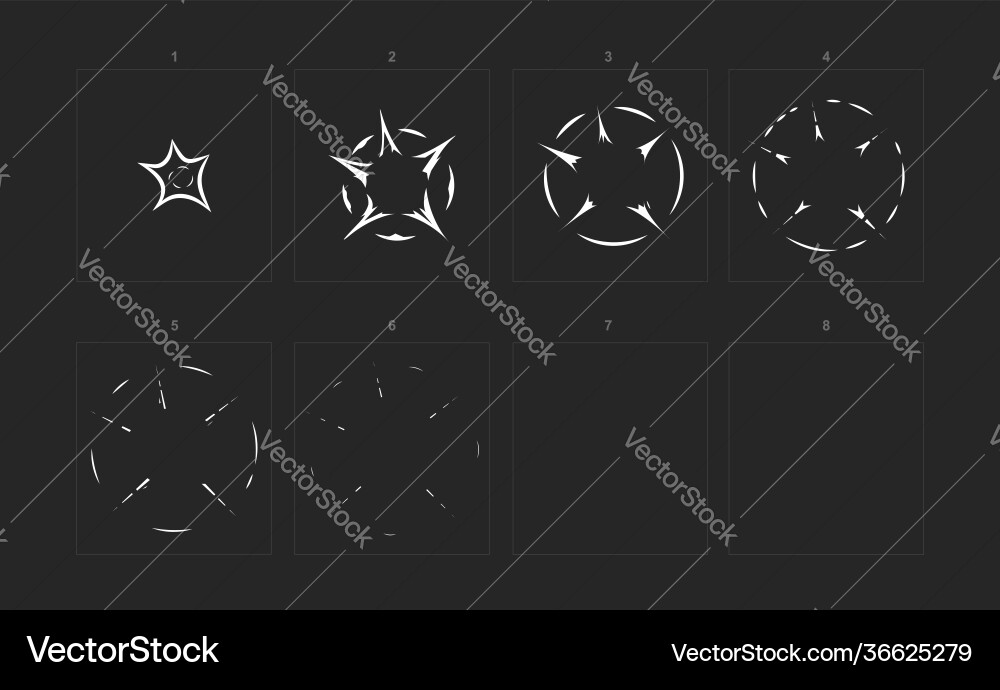Sprite sheet cracker explosion effect Royalty Free Vector