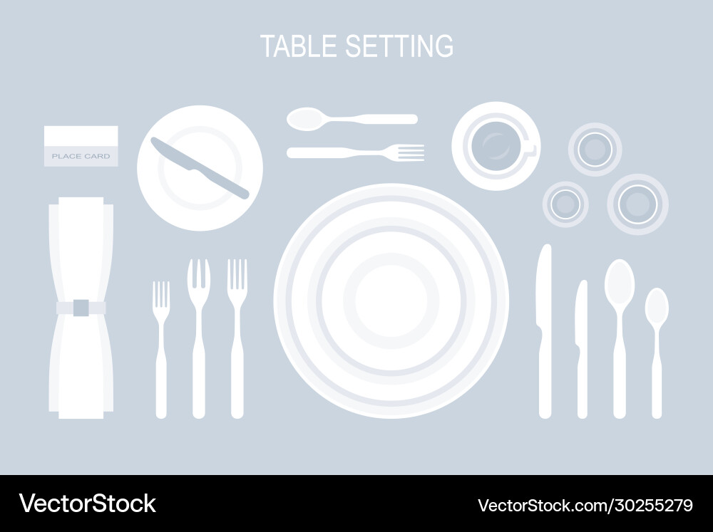 Table setting Royalty Free Vector Image - VectorStock