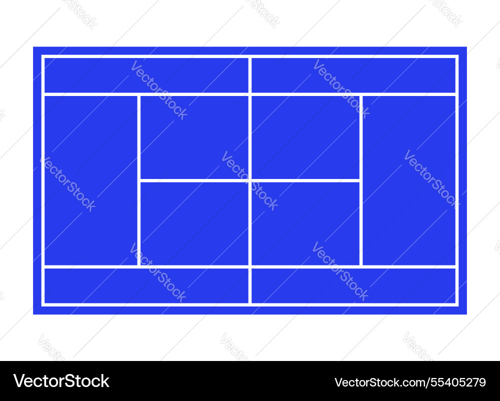 Top view of tennis court diagram image Royalty Free Vector