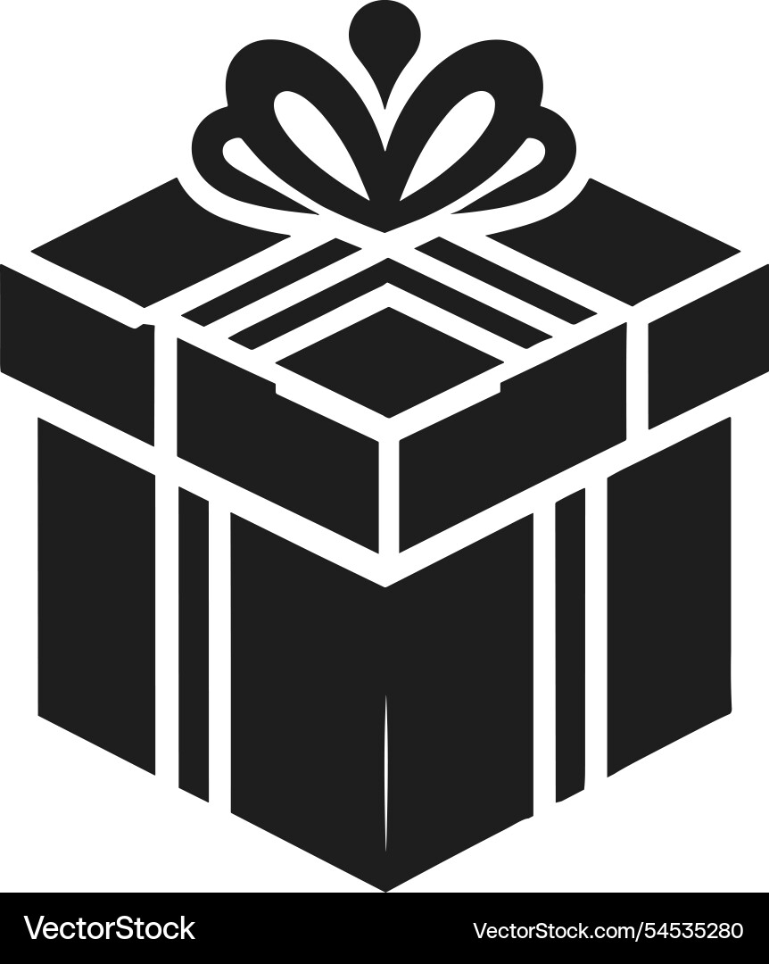 A Gift Box Silhouette Royalty Free Vector Image