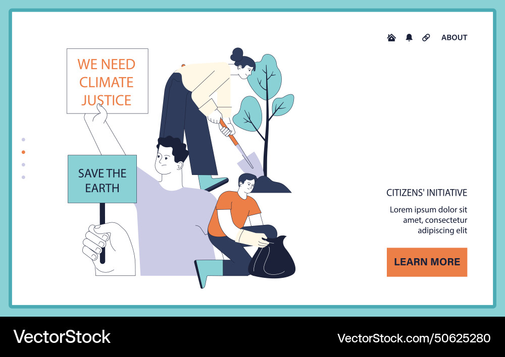 Climate action diverse people involved in global Vector Image