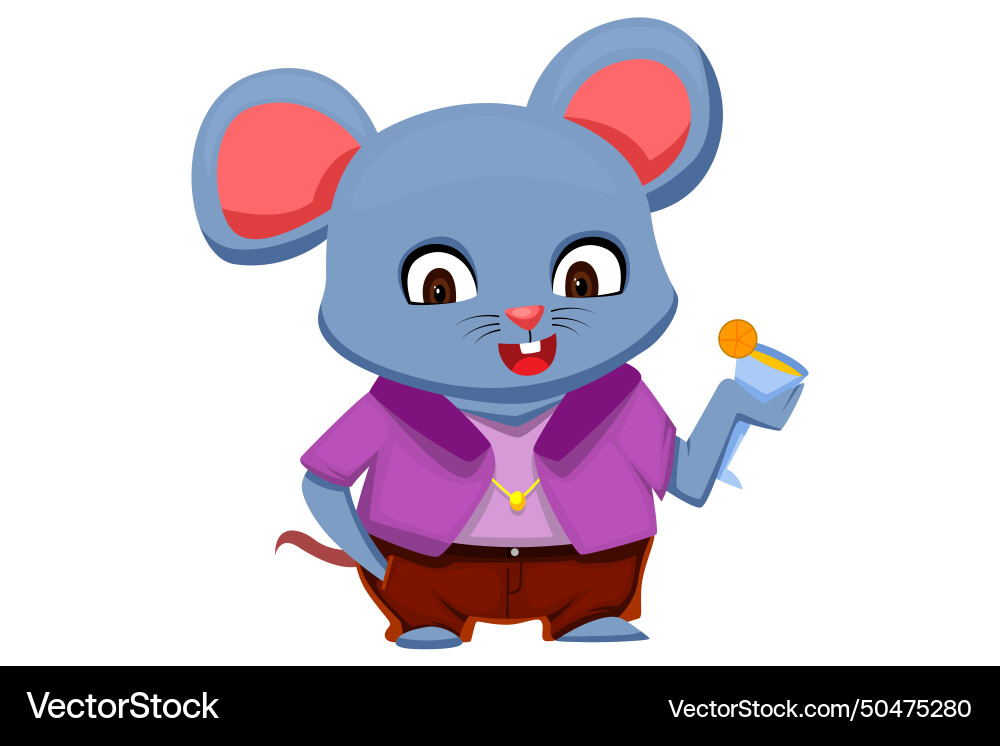 Cute mouse character design Royalty Free Vector Image