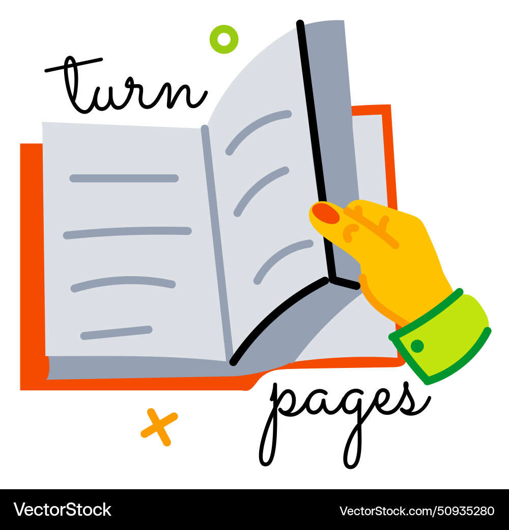 Turn pages Royalty Free Vector Image - VectorStock