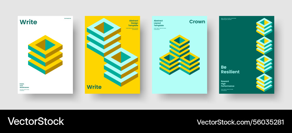 Abstract book cover template geometric poster Vector Image