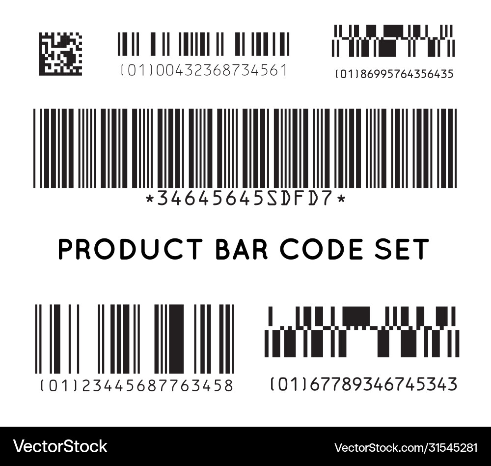 Bar code icon set modern flat barcode can Vector Image