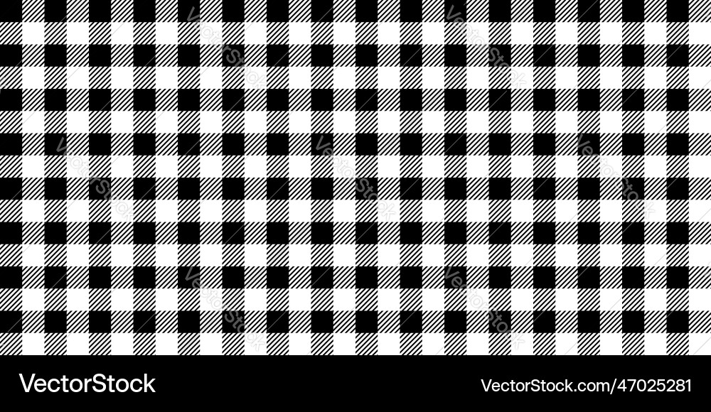 Checkered texture black grid pattern for buffalo Vector Image