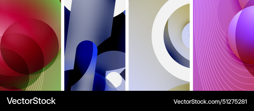 Circle geometric abstract posters Royalty Free Vector Image