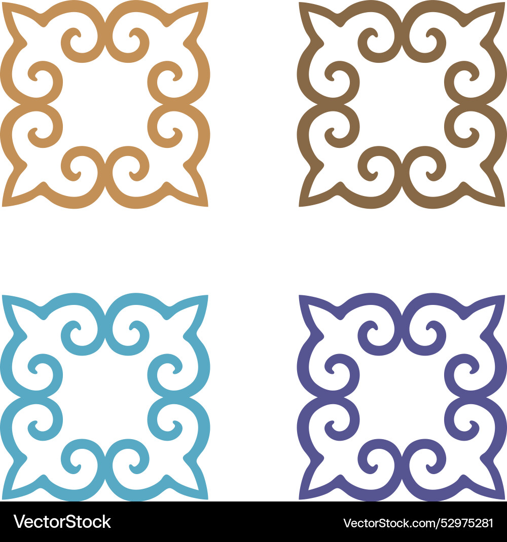 Colorful ornamental frames logo Royalty Free Vector Image