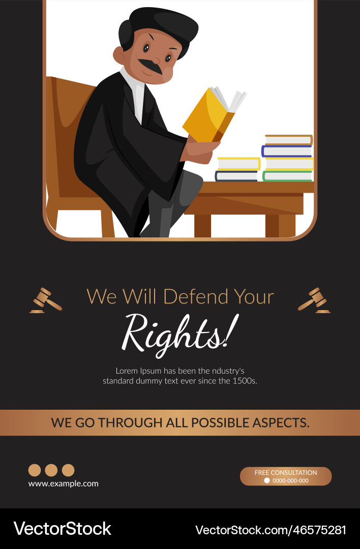 Flyer design of we will defend your rights Vector Image