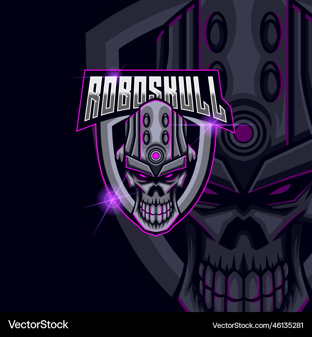 Skull e-sport logo design template Royalty Free Vector Image