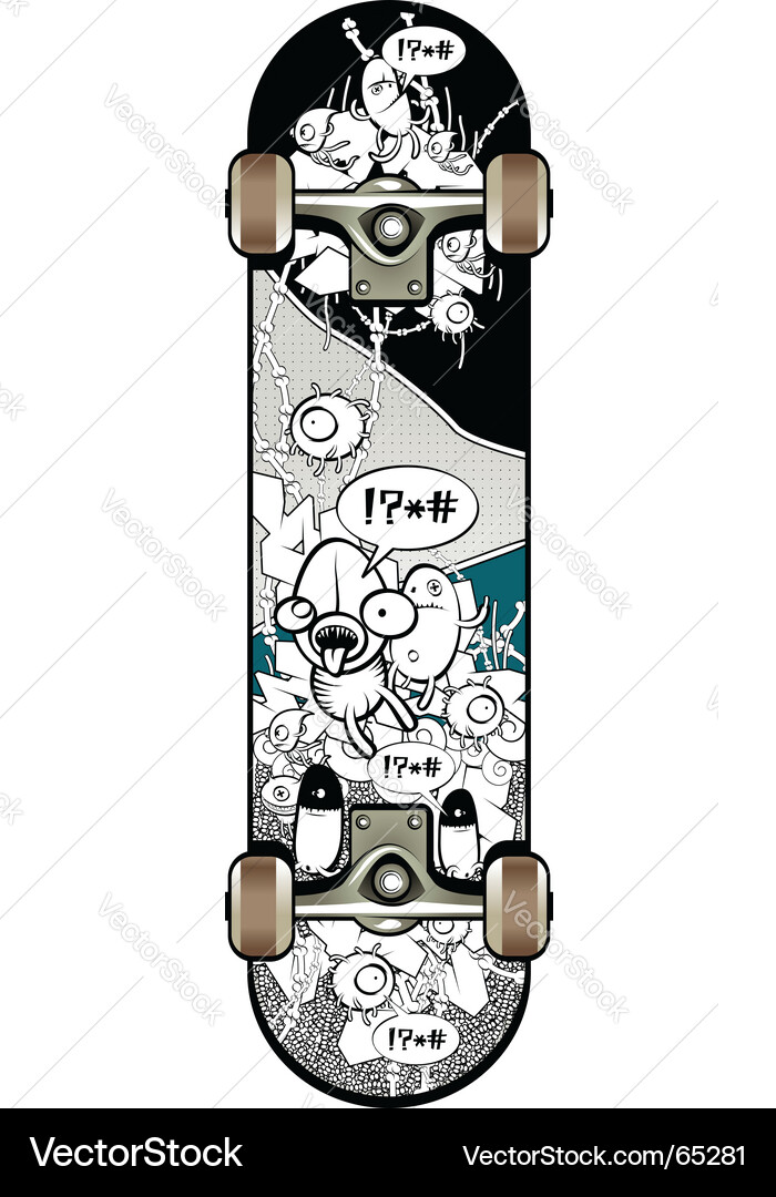 Strange graffiti skateboard Royalty Free Vector Image