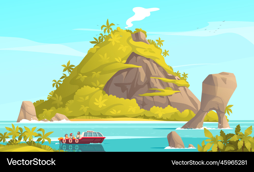Tropical island cartoon Royalty Free Vector Image