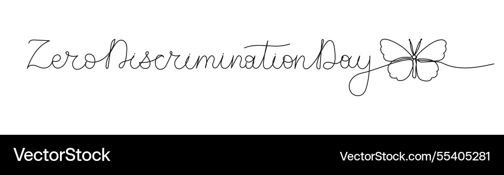 Zero discrimination day handwritten lettering Vector Image