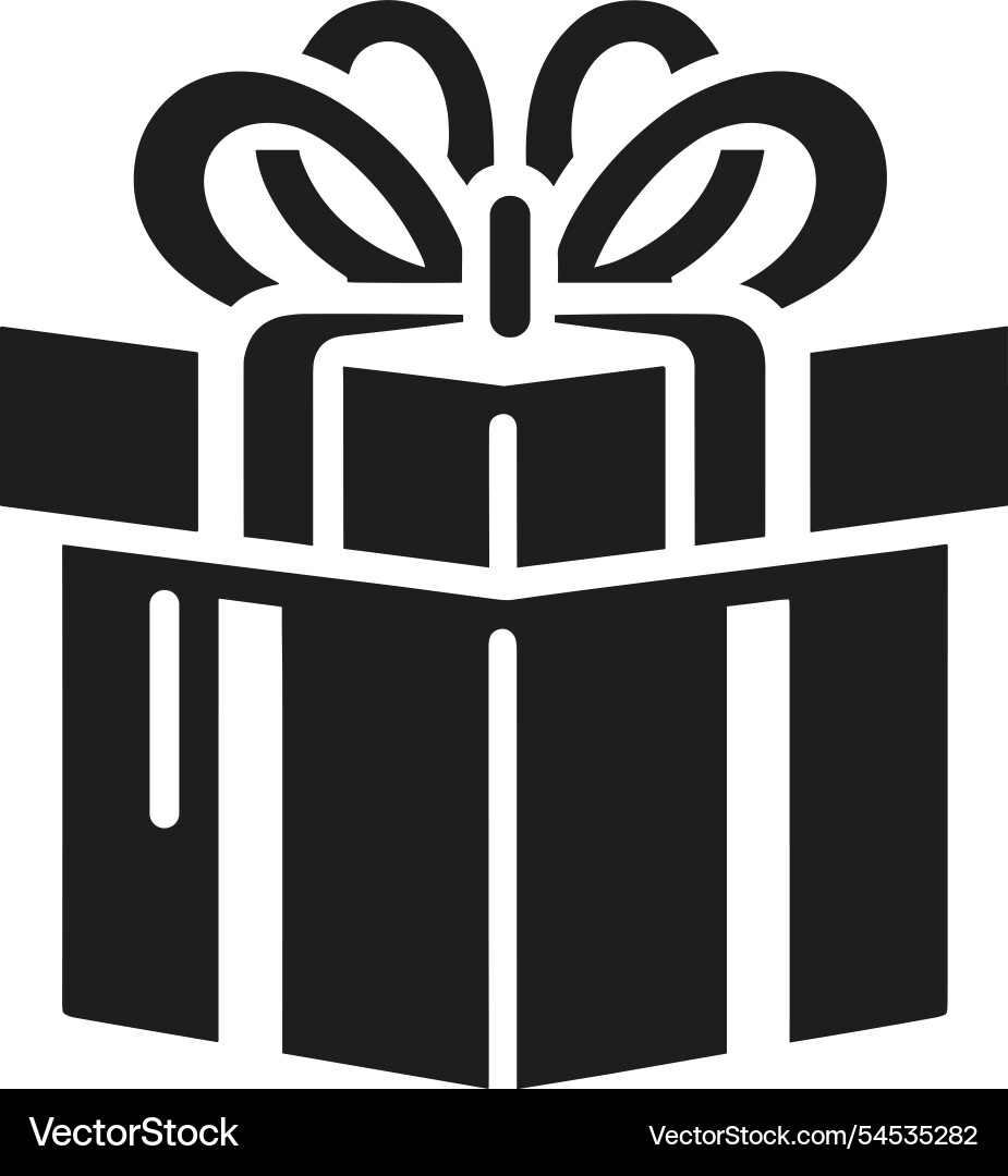 A Gift Box Silhouette Royalty Free Vector Image