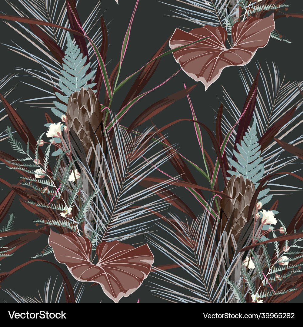 Abstract herbs seamless pattern various plant Vector Image