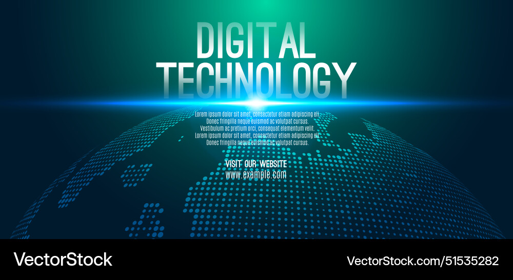 Digital technology speed connect blue green tech Vector Image