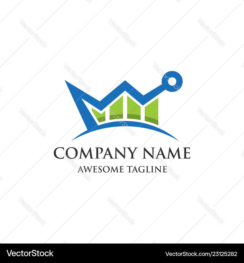 Financial Market Bar Chart Logo Royalty Free Vector Image