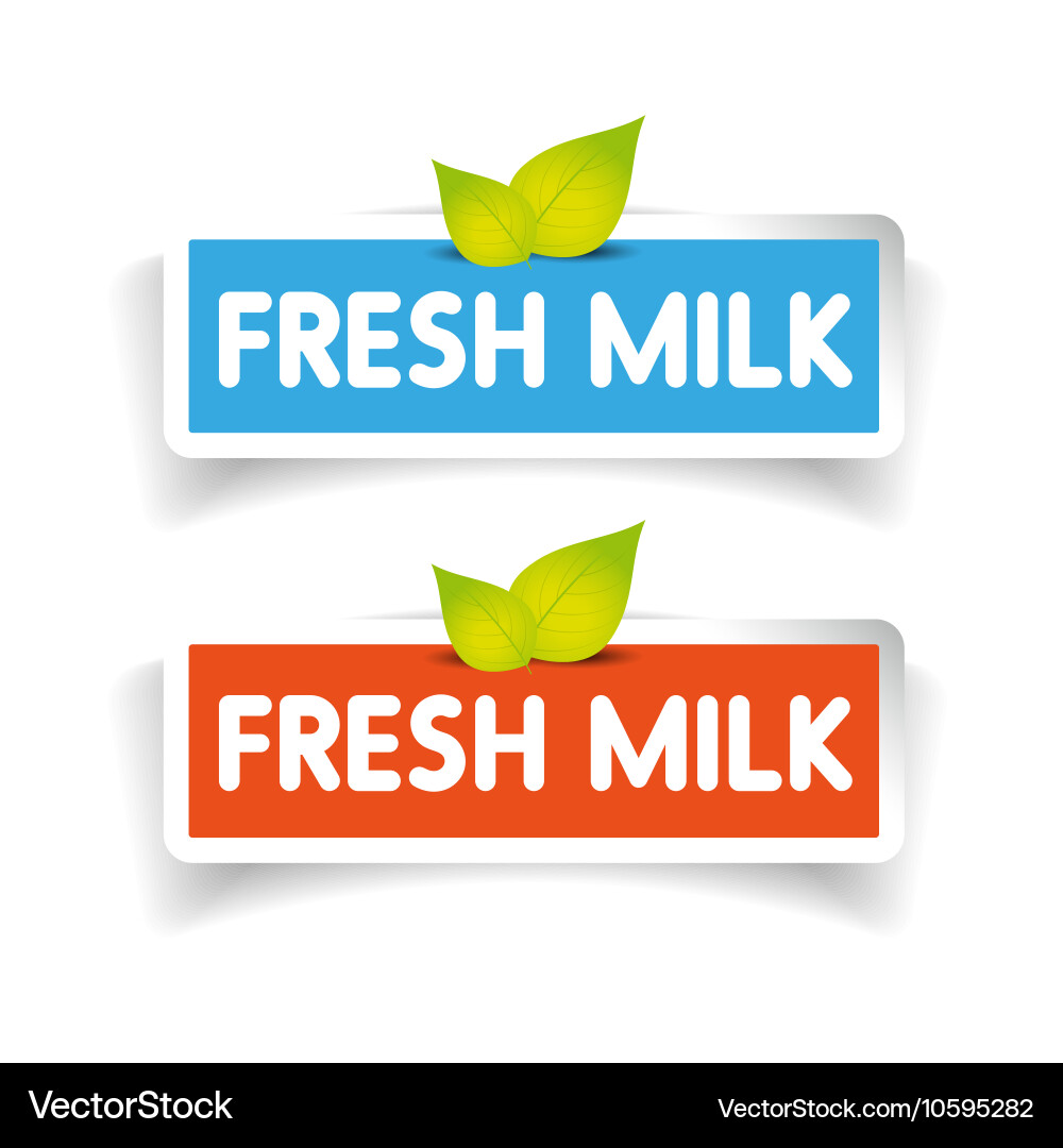 Fresh milk label Royalty Free Vector Image - VectorStock